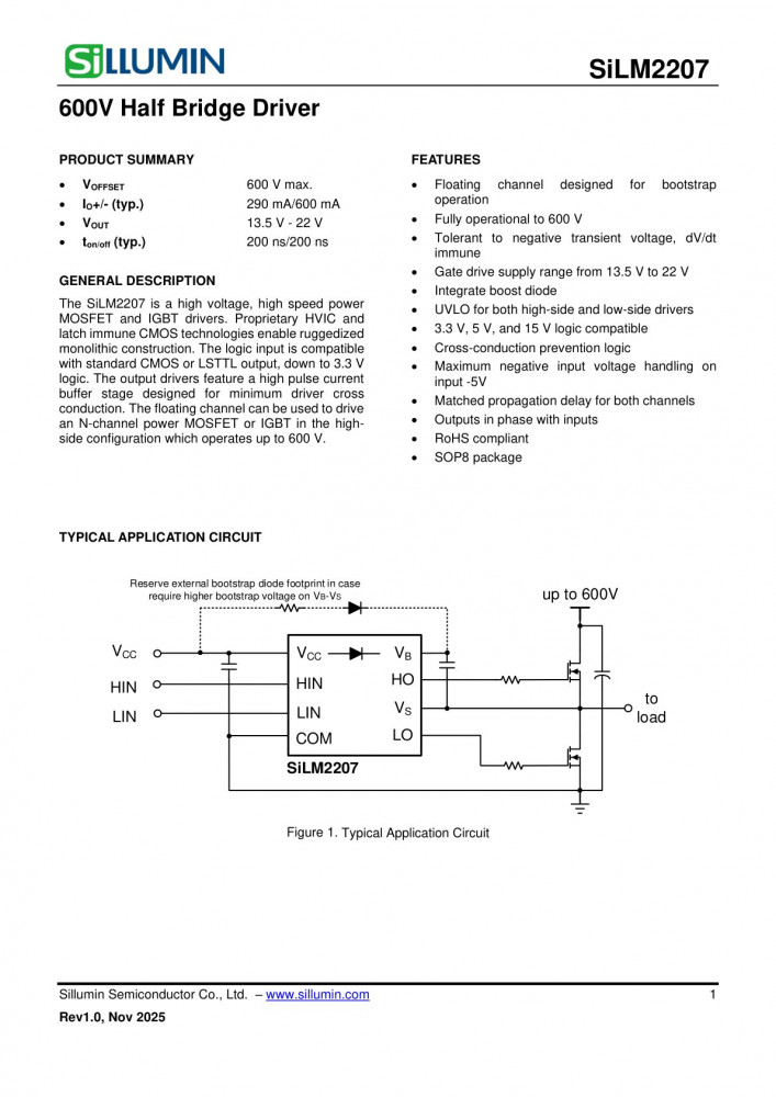 SiLM2207 datasheet page 1