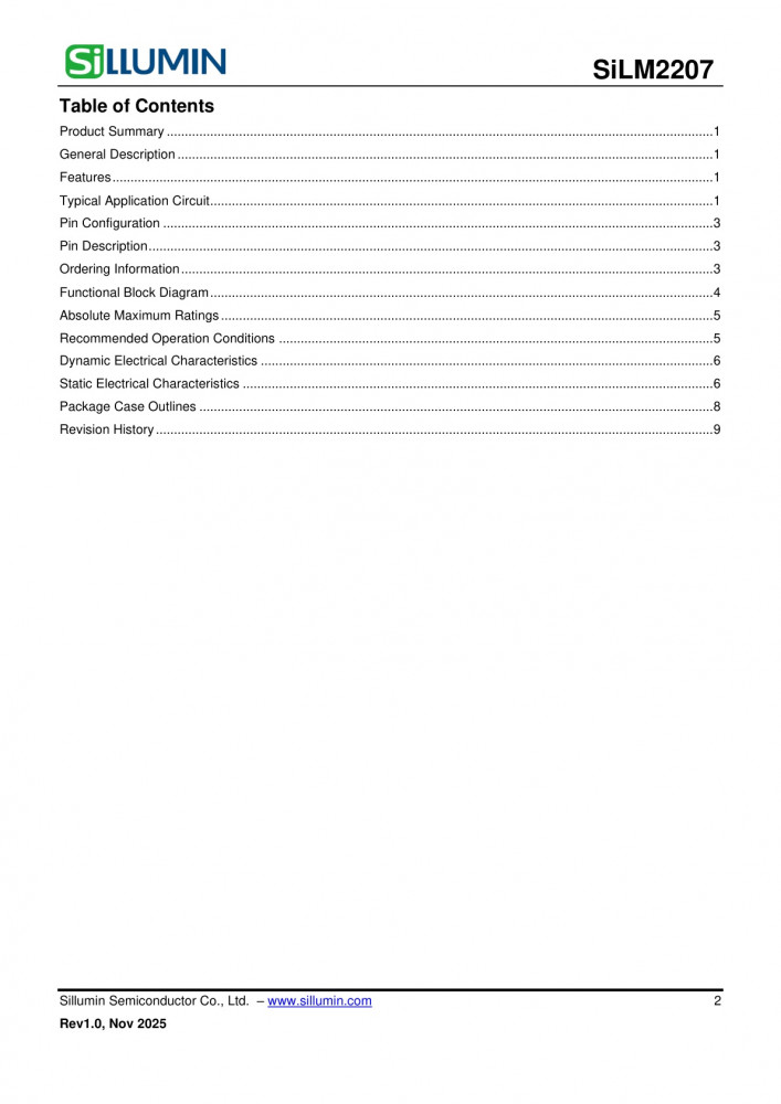 SiLM2207 datasheet page 2