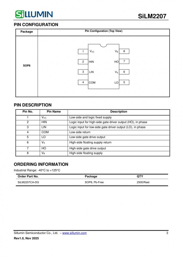 SiLM2207 datasheet page 3