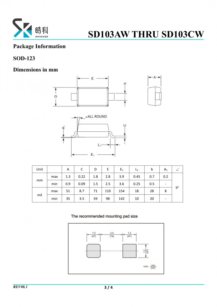 SD103AW datasheet page 3