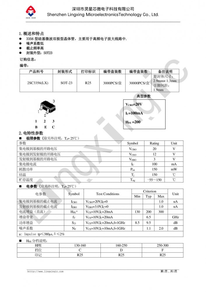 2SC3356(LX) datasheet page 1
