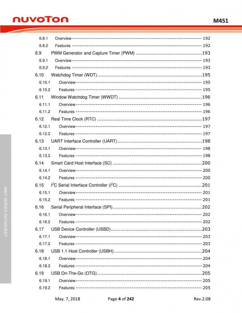 M451 datasheet page 4