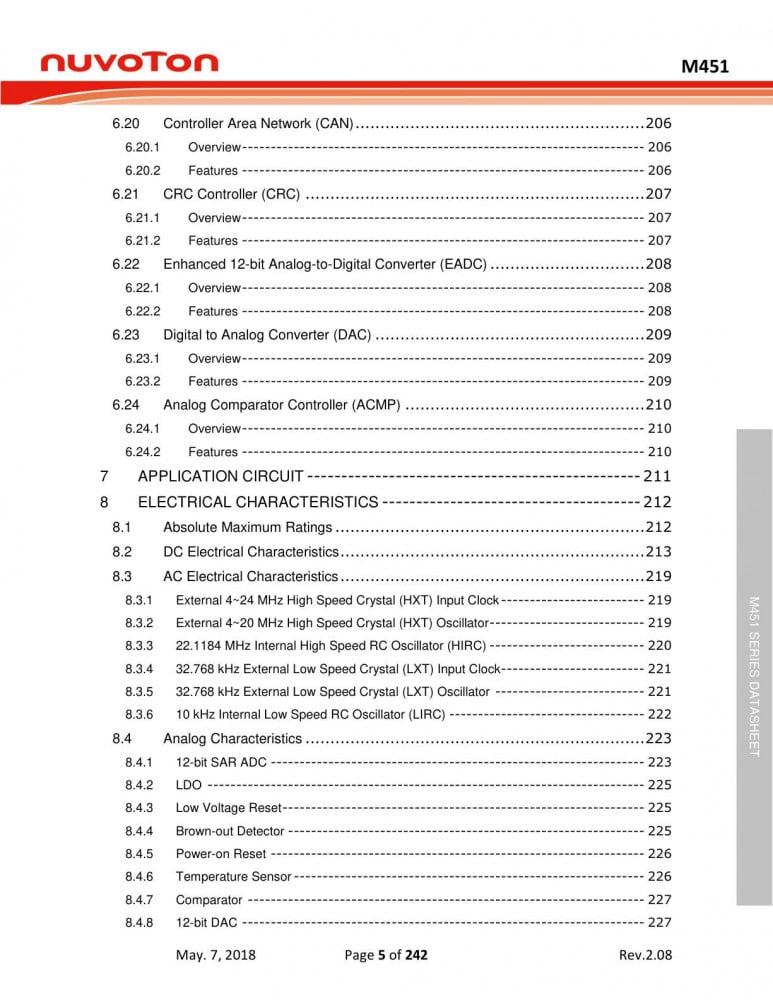 M451 datasheet page 5
