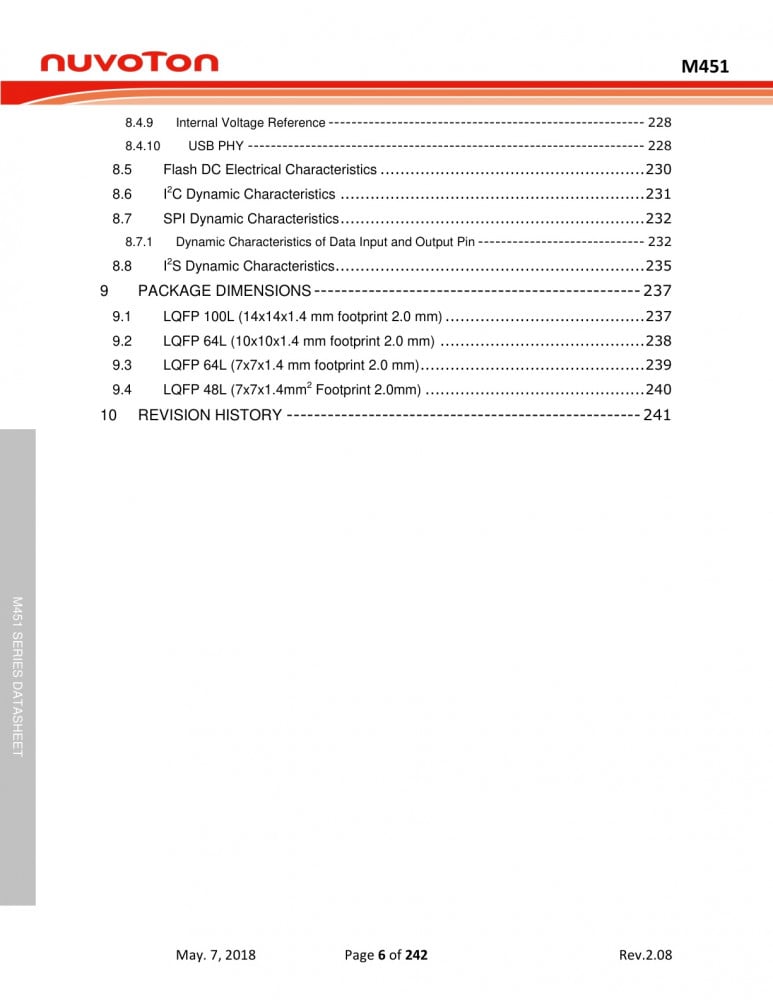 M451 datasheet page 6
