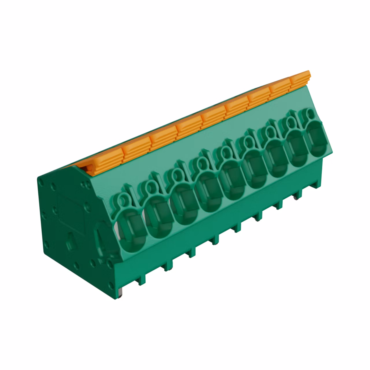 7.50mm Pitch Lever Activated Fixed Mount PCB Terminal Block, 35° Wire Entry, Left Front Terminal, 9 Circuits for sale