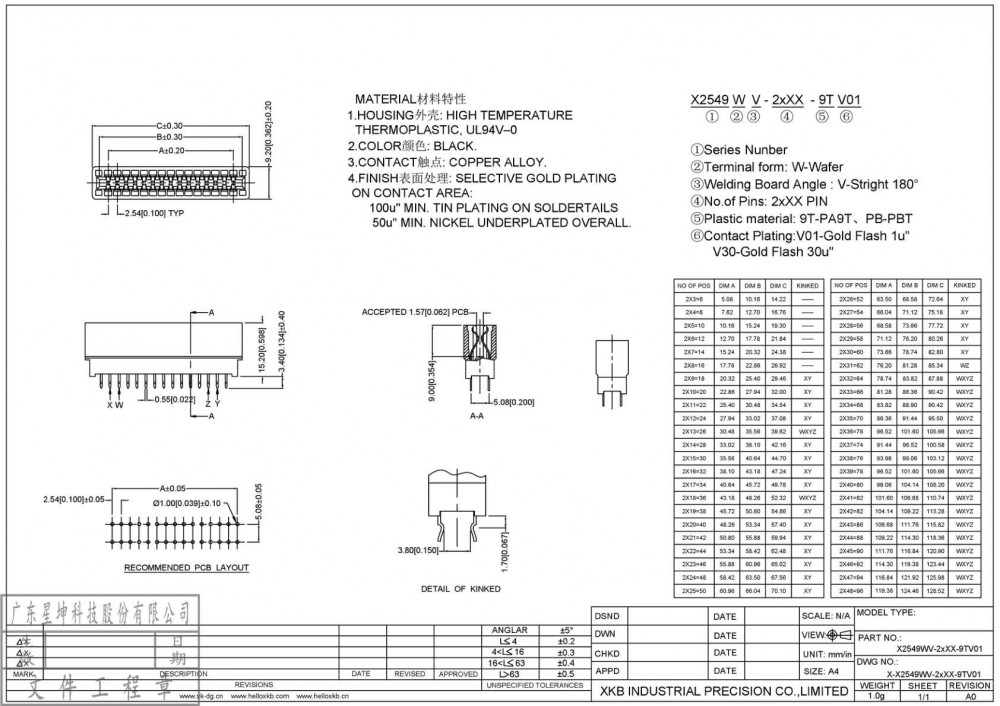 X2549WV series technical drawing