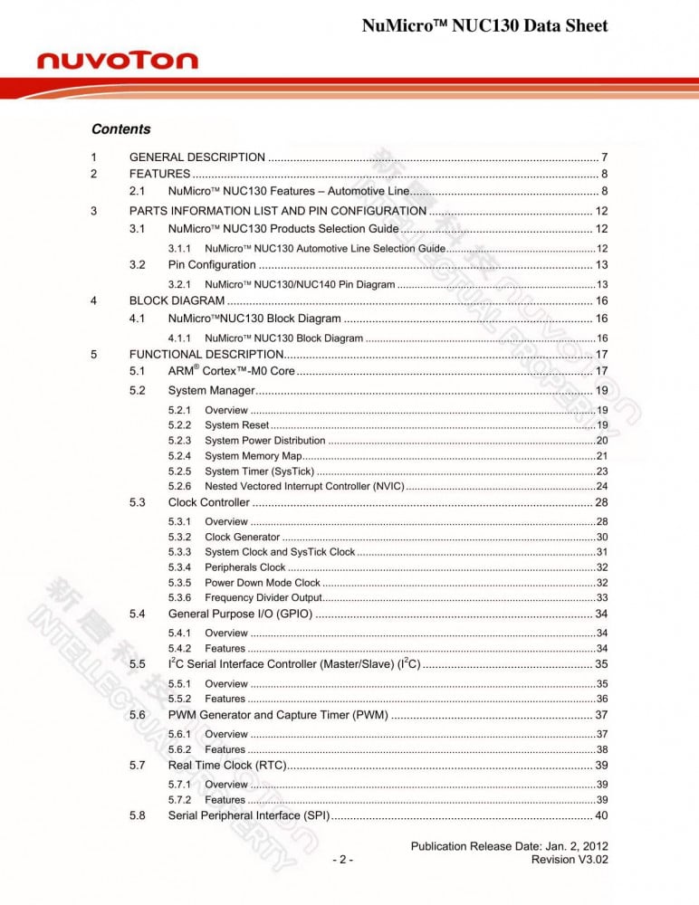 NUC130 datasheet page 2