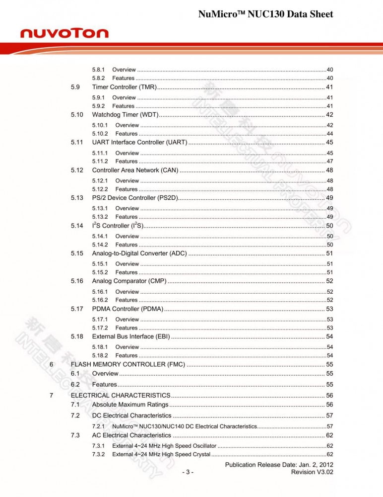NUC130 datasheet page 3