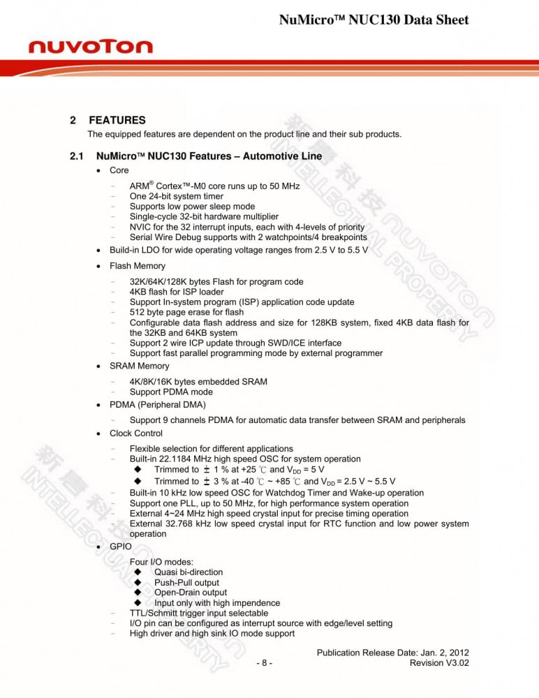 NUC130 datasheet page 8