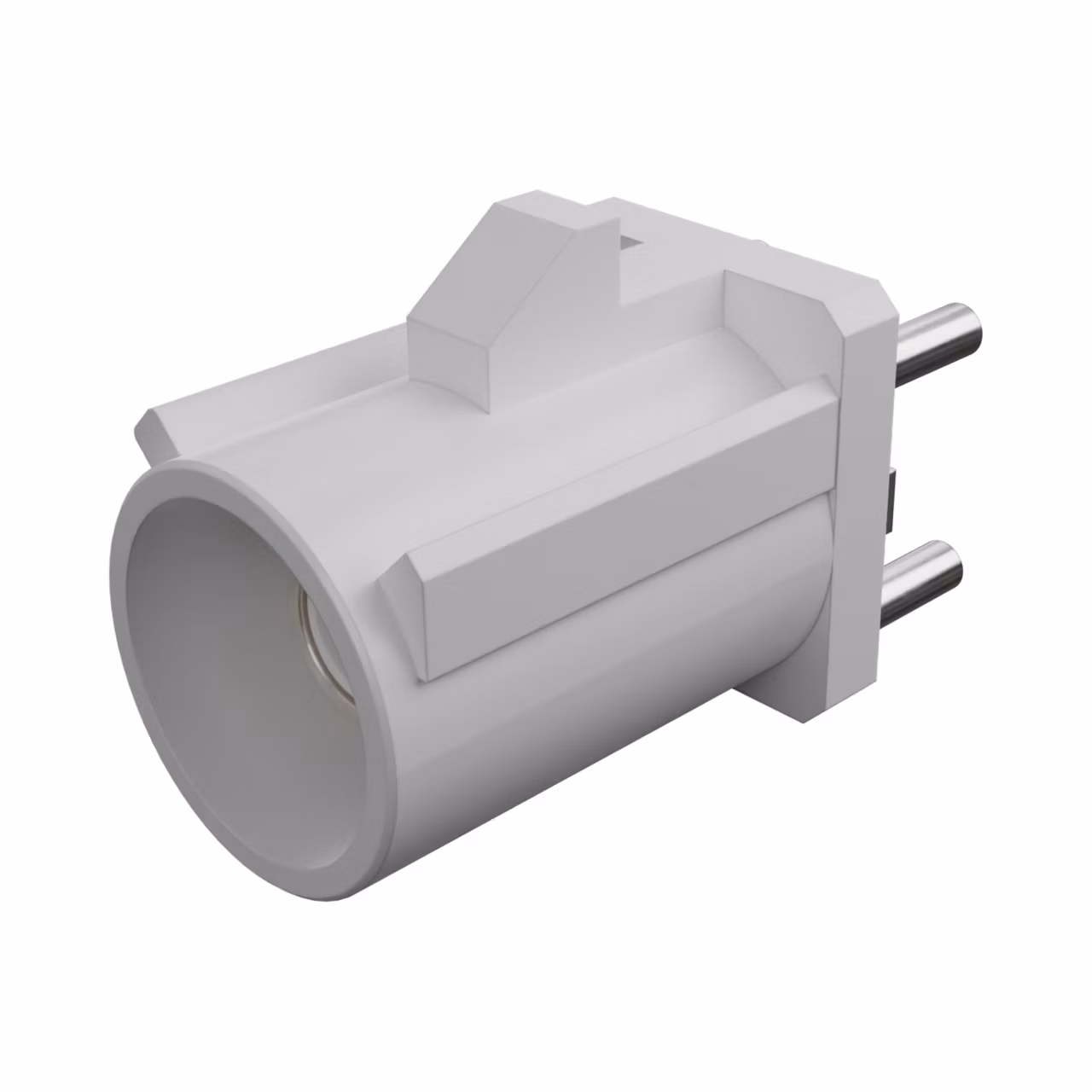 FAKRA Jack, Straight, PCB Receptacle, Through Hole, Die Cast Body, Tin (Sn) Plated, Keying Code B, Signal White, Tray, 50 Ohms for sale