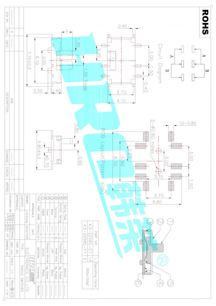 K3-2258S-E1 technical document page