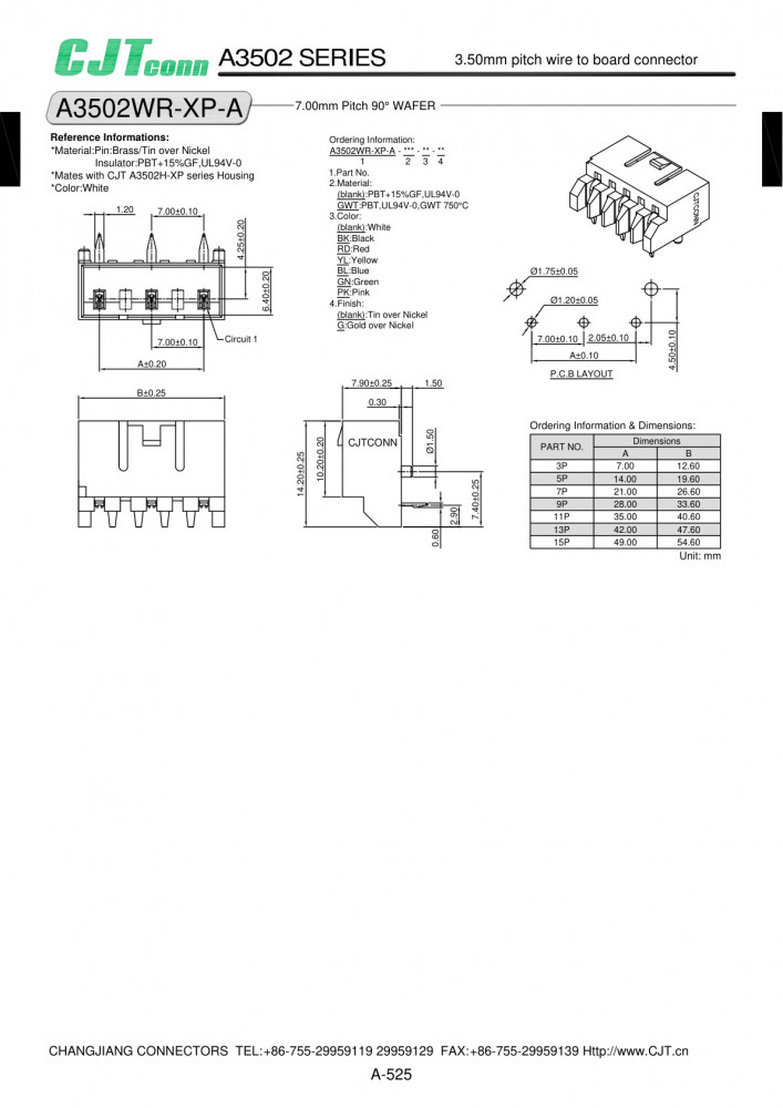 CJT A3502 series technical document page 4