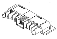 EXTreme Ten60Power Right-Angle Plug with Side Guides, 20 Signal Circuits, Press Fit Tail