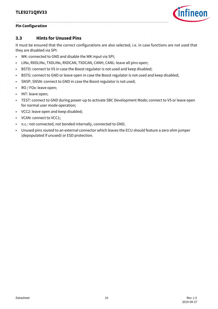 TLE9271QXV33 datasheet page 10