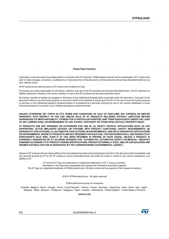 STPS3L45AF datasheet page 8