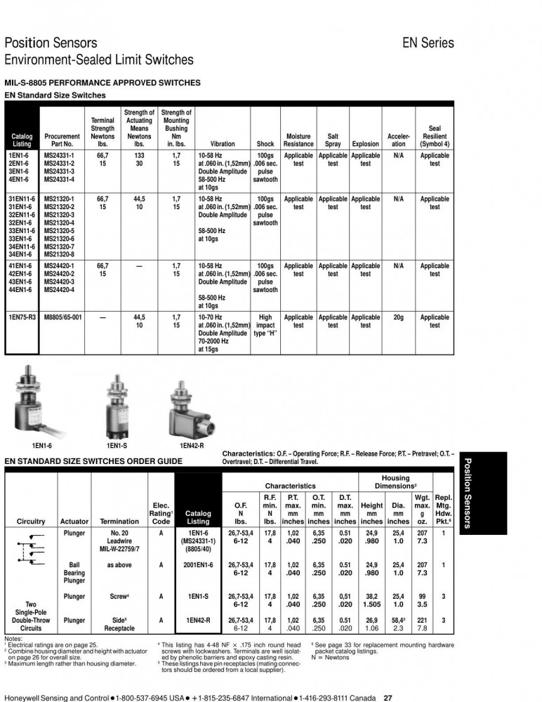Honeywell EN switch catalog page 4