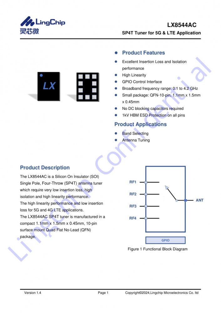 LX8544AC datasheet page 1