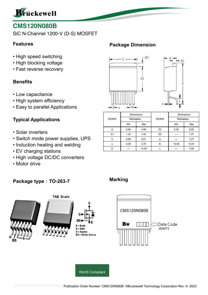 CMS120N080B datasheet page 1