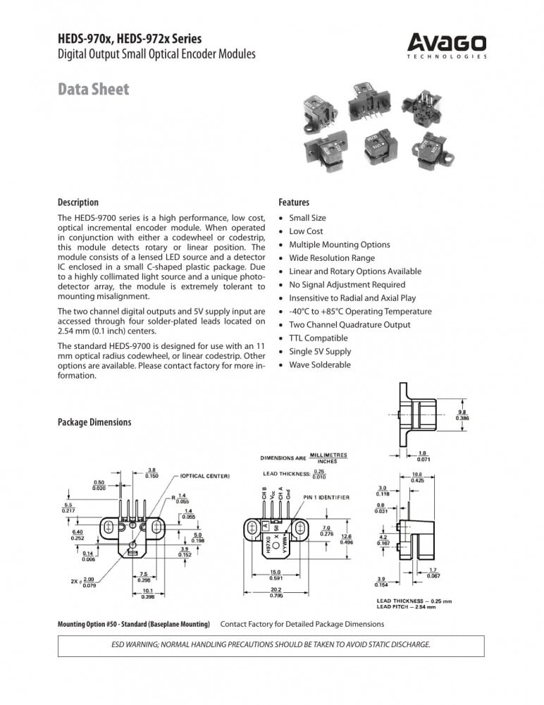 HEDS-9700 datasheet page 1