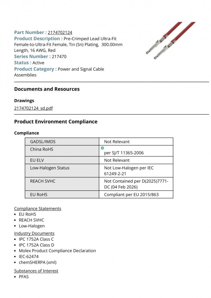 MOLEX 2174702124 product document page 1