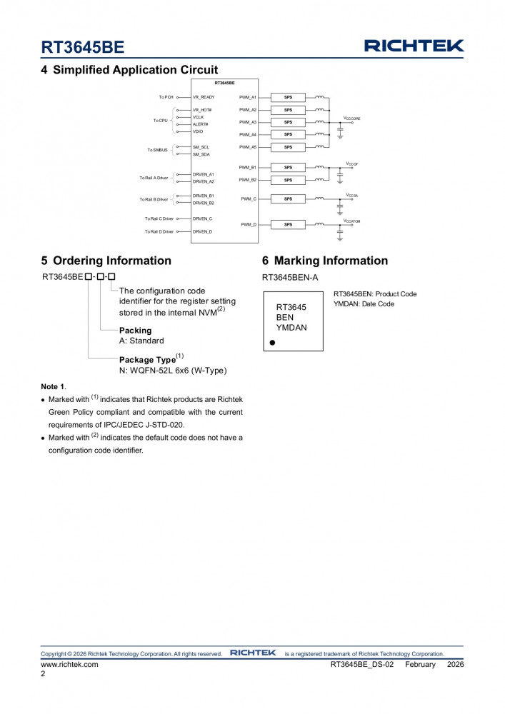 RT3645BE datasheet page 2