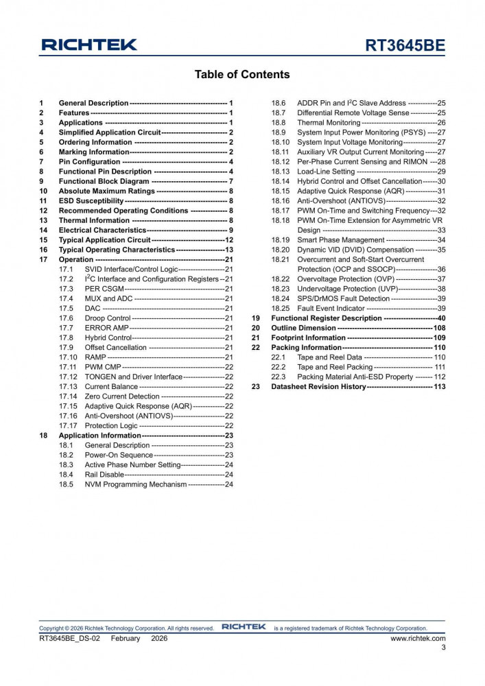RT3645BE datasheet page 3