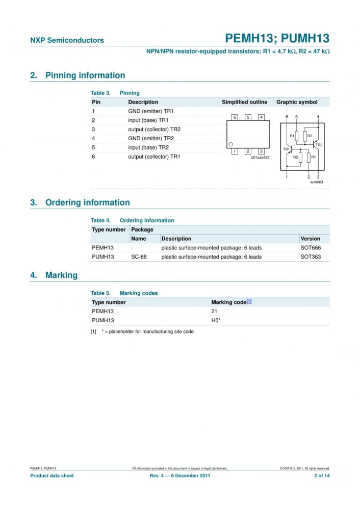 PEMH13 datasheet page 3
