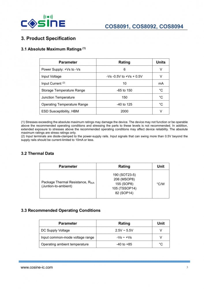 COS8091SOT datasheet page 3