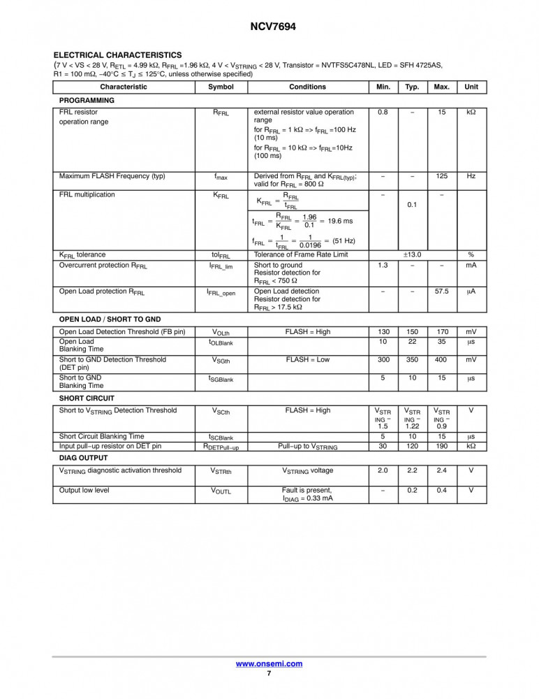 NCV7694 datasheet page 7