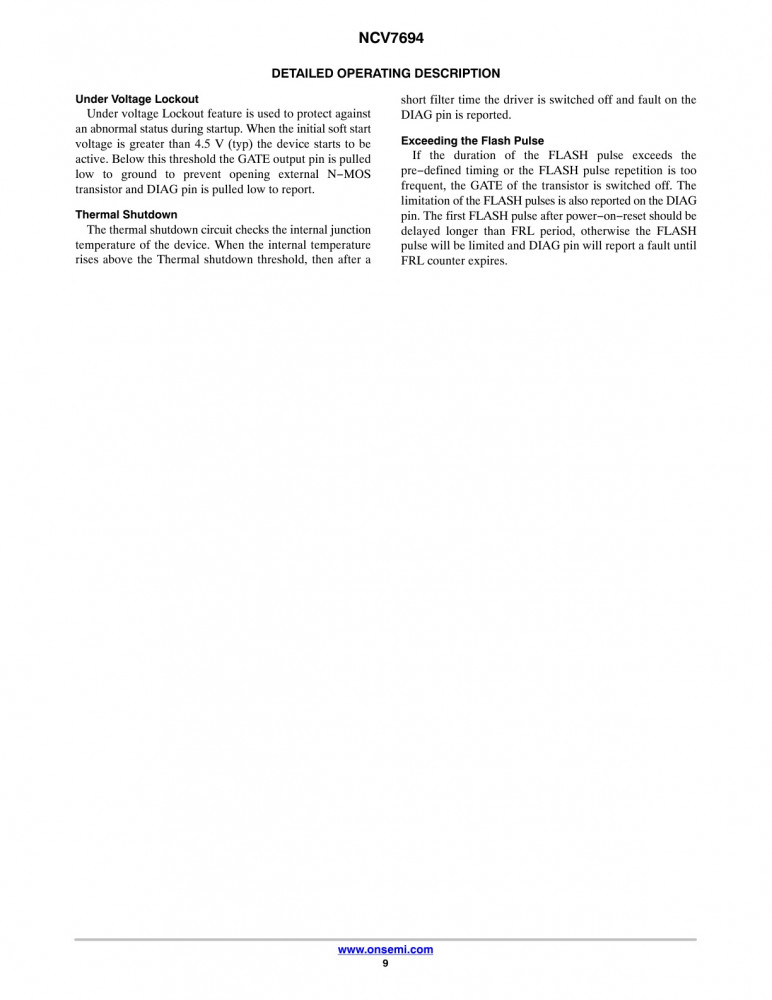 NCV7694 datasheet page 9