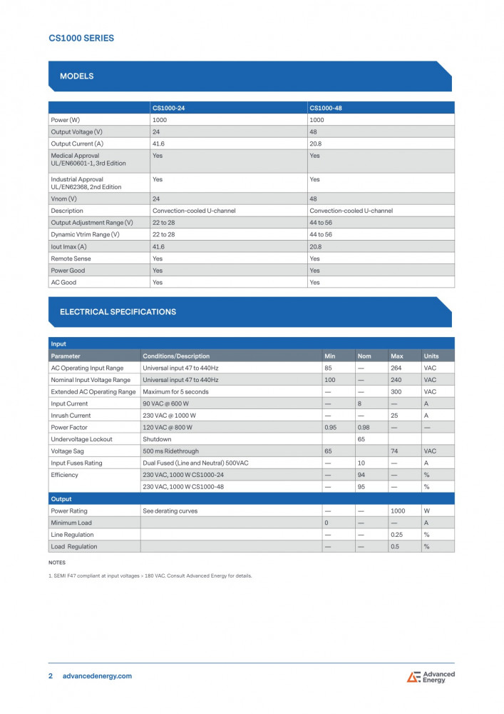 CS1000 datasheet page 2