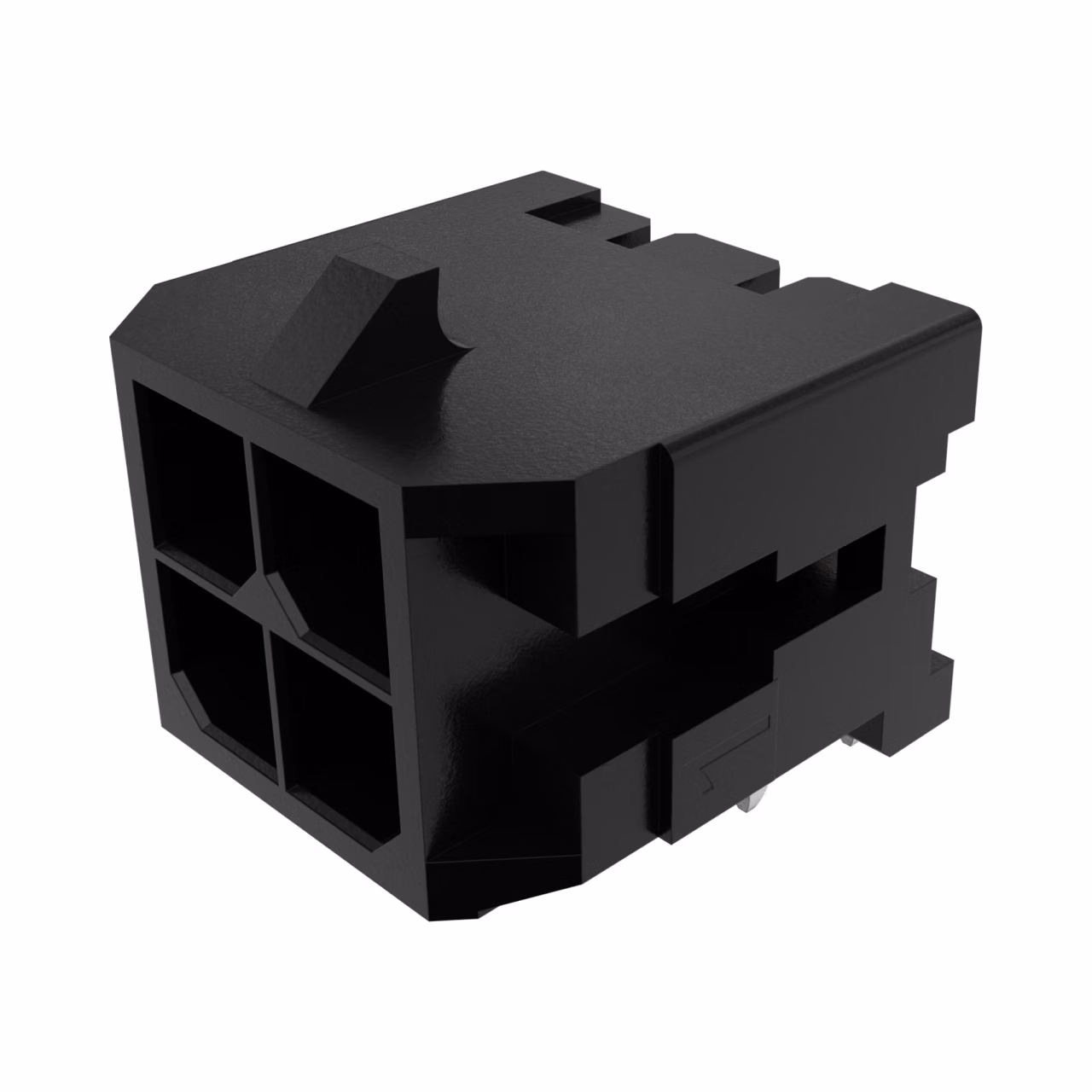 Micro-Fit 3.0 Right-Angle Header, 3.00mm Pitch, Dual Row, 4 Circuits, 1.52µm Matte Tin Plating, Glow-Wire Capable, Black for sale