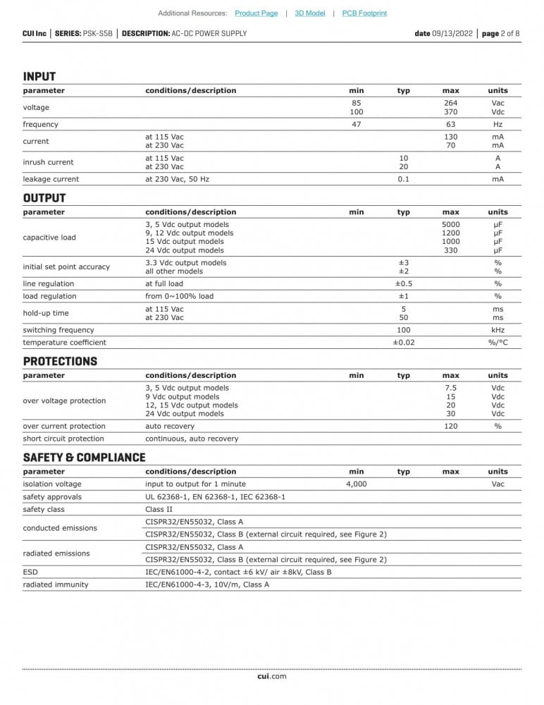 PSK-S5B-15 datasheet page 2