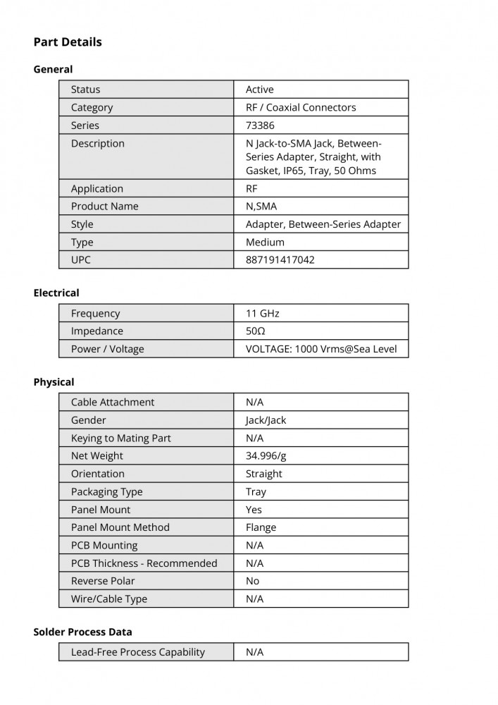 Technical document image 2 for MOLEX 733865160