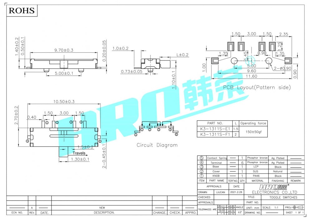 K3-1311S-F1 technical drawing