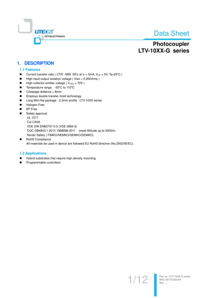 LTV-1003-TP1-G datasheet page 2