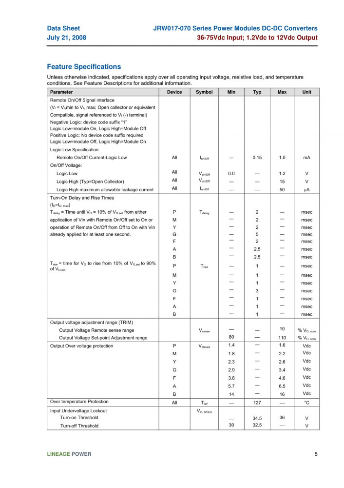 JRW series datasheet page 5