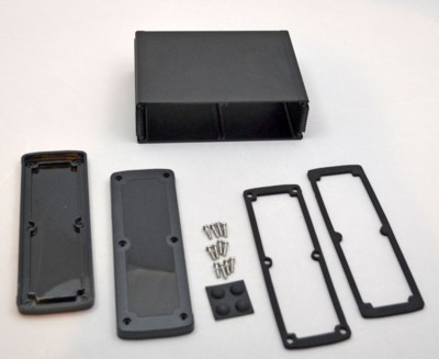 Extruded Aluminum Enclosure Black with Plastic Cover EXN-23364-BKP for sale