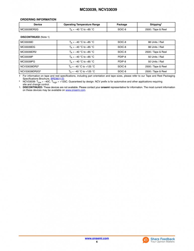 MC33039 datasheet page 6