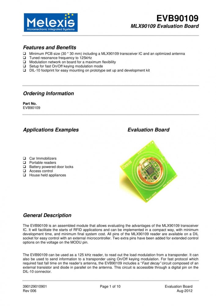 EVB90109 document page 1