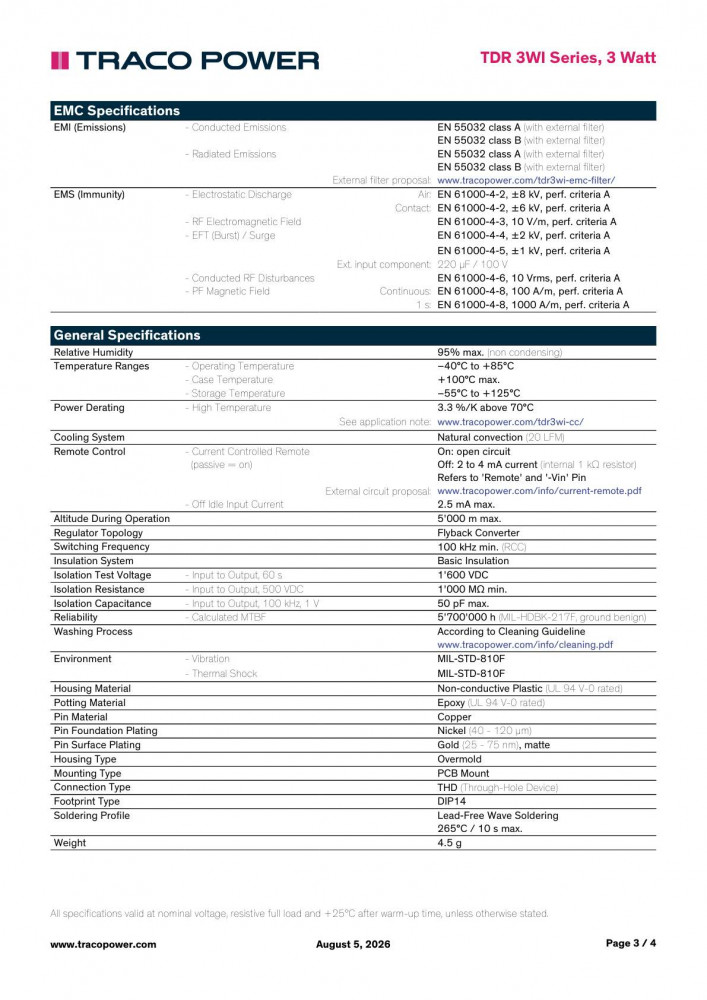 TDR 3WI datasheet page 3
