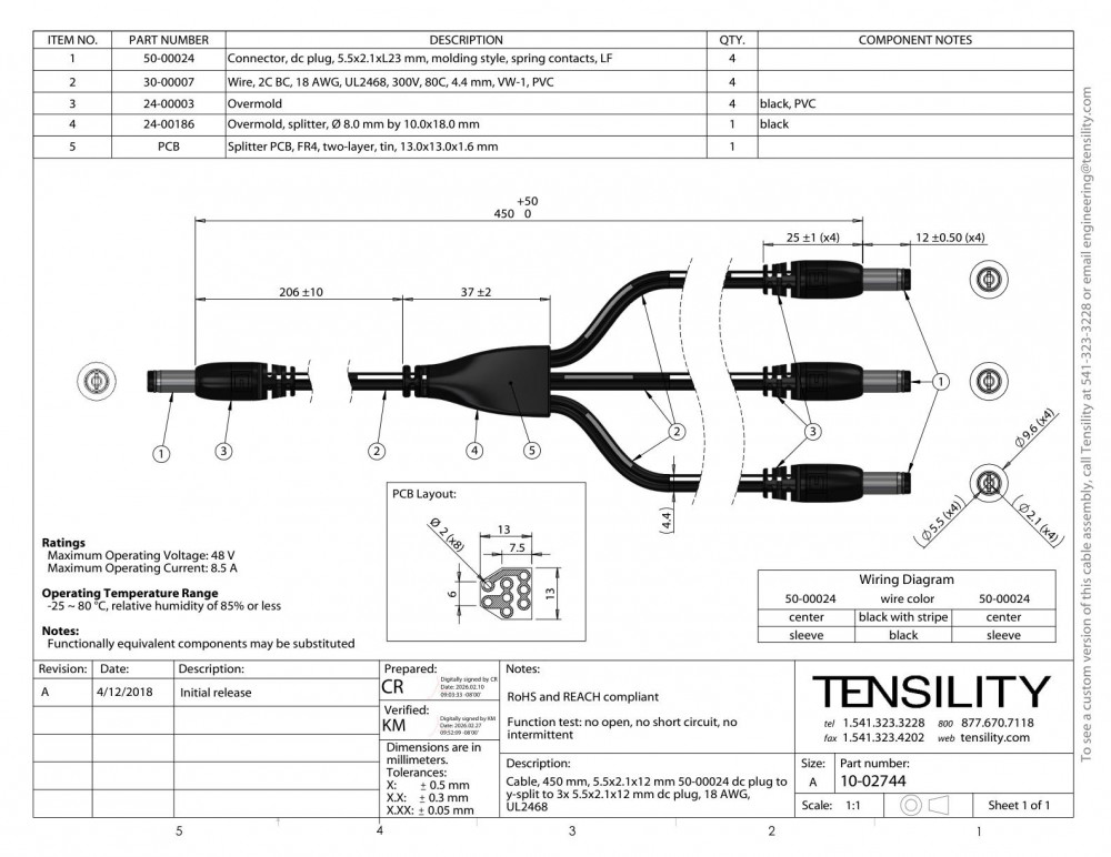 Tensility International 10-02744 product drawing preview