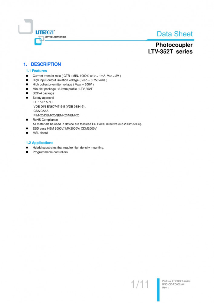 LTV-352T datasheet page 2