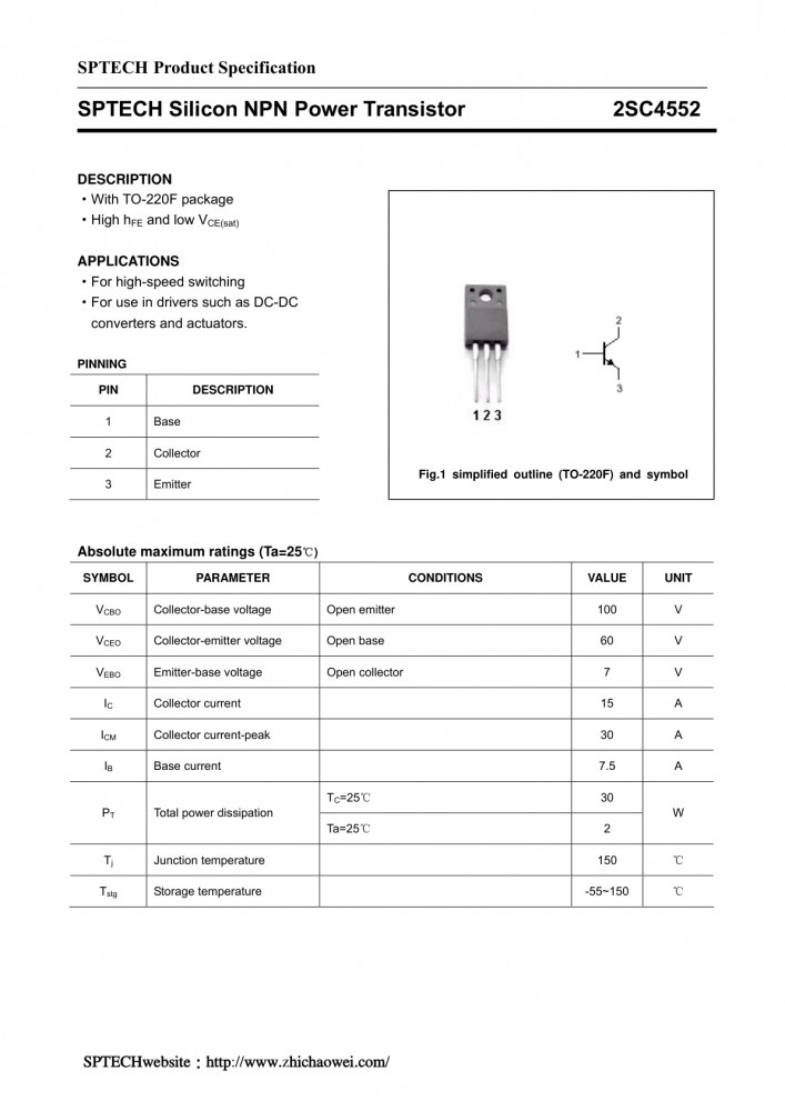 2SC4552 datasheet page 1