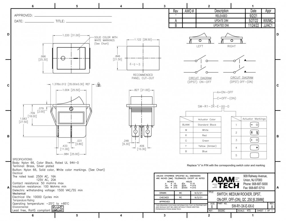 SW-R1-3X-E-XX-0 technical document image