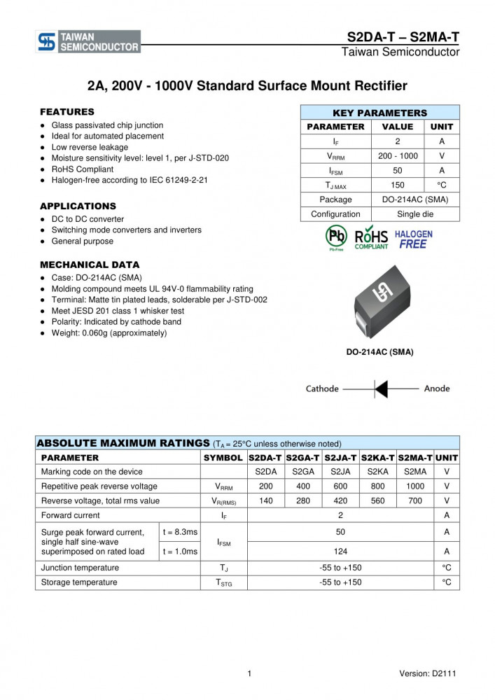 S2JA-T datasheet page 1