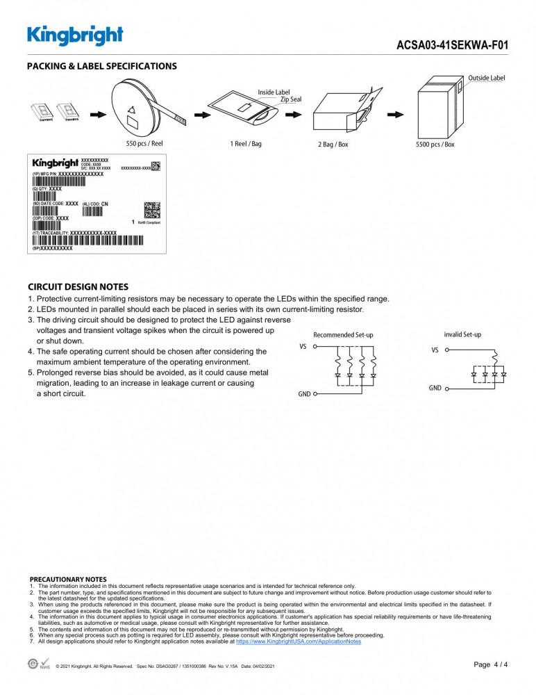 ACSA03-41SEKWA-F01 datasheet page 4
