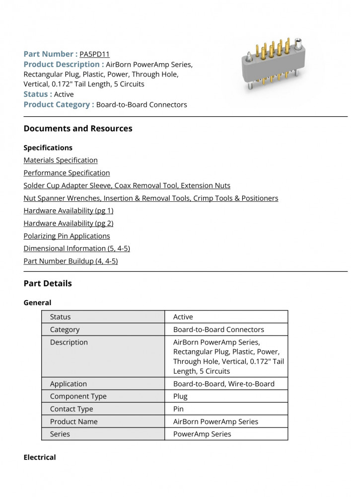 PA5PD11 technical document page 1