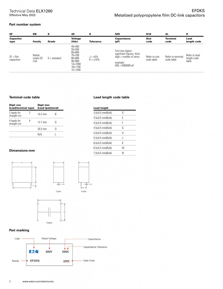 EATON EFDKS datasheet page 2