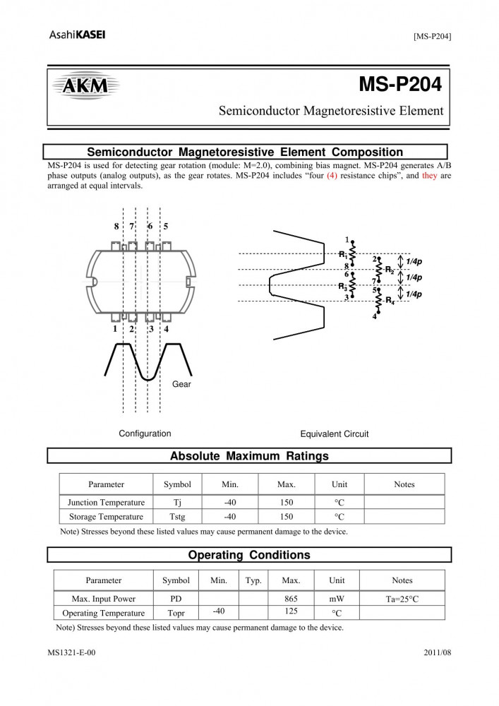 MSP204 datasheet page 1